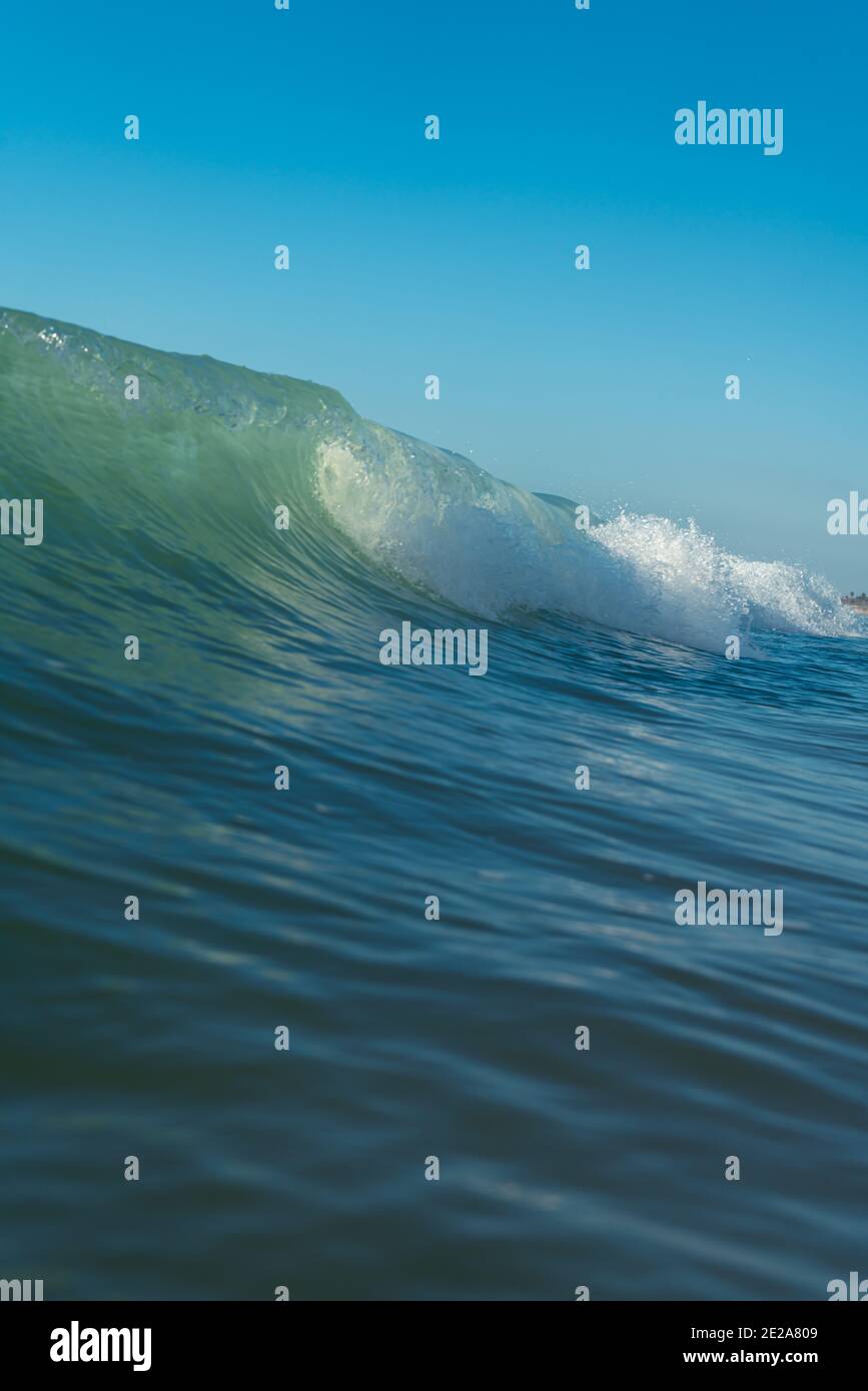 Breaking Waves and spray, white water and light reflecting on the ...