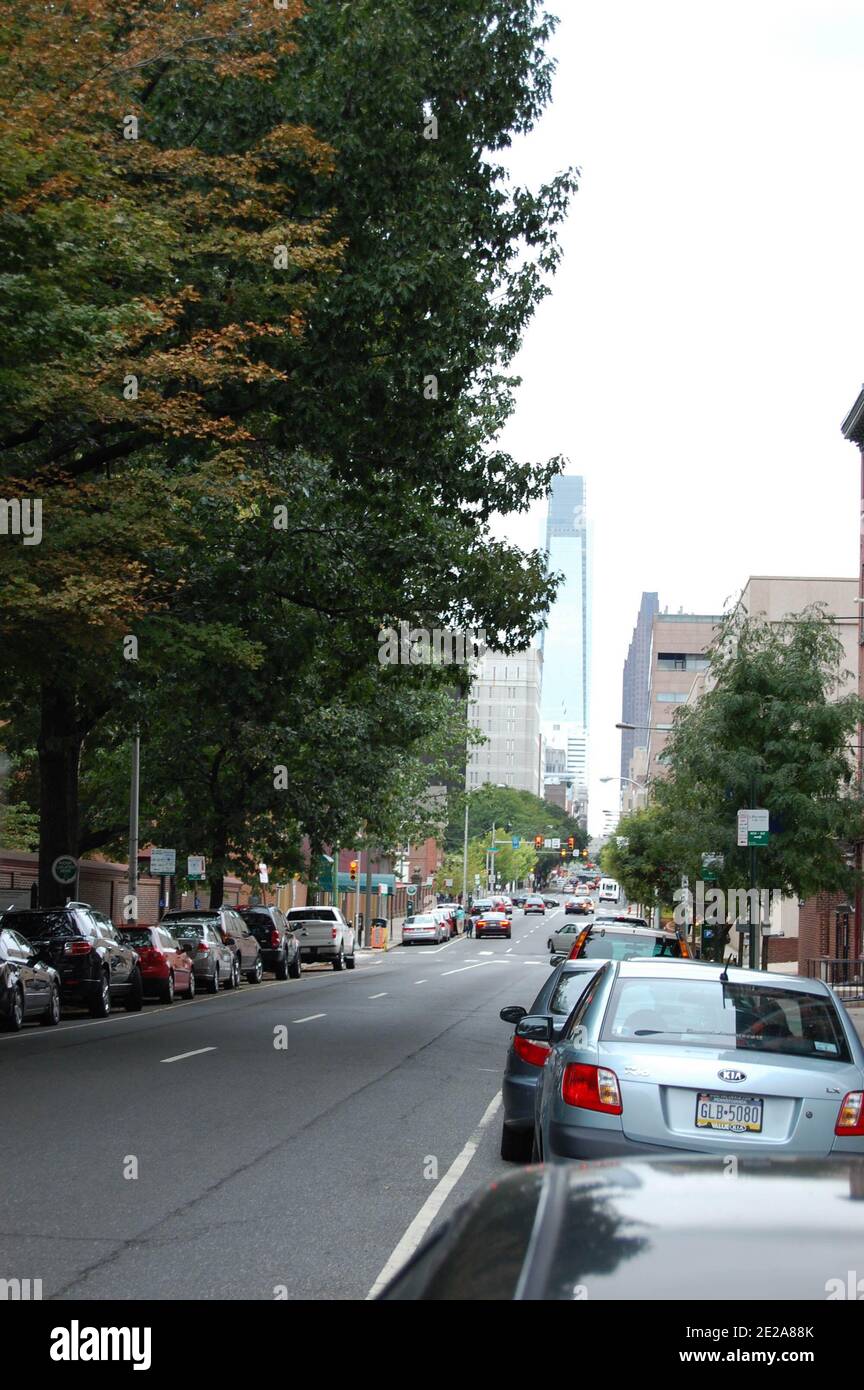 Philadelphia United States of America cars car parked skyscraper road ...