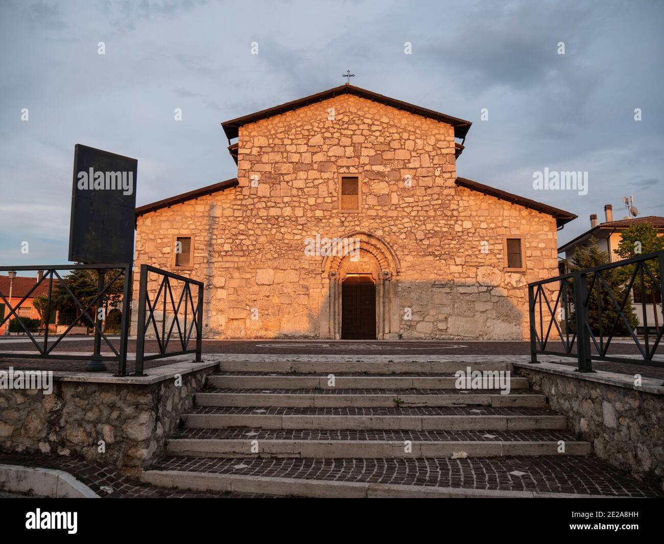 Church of Sant'Orante, Fucino plain, Ortucchio, Abruzzo, Italy Stock ...