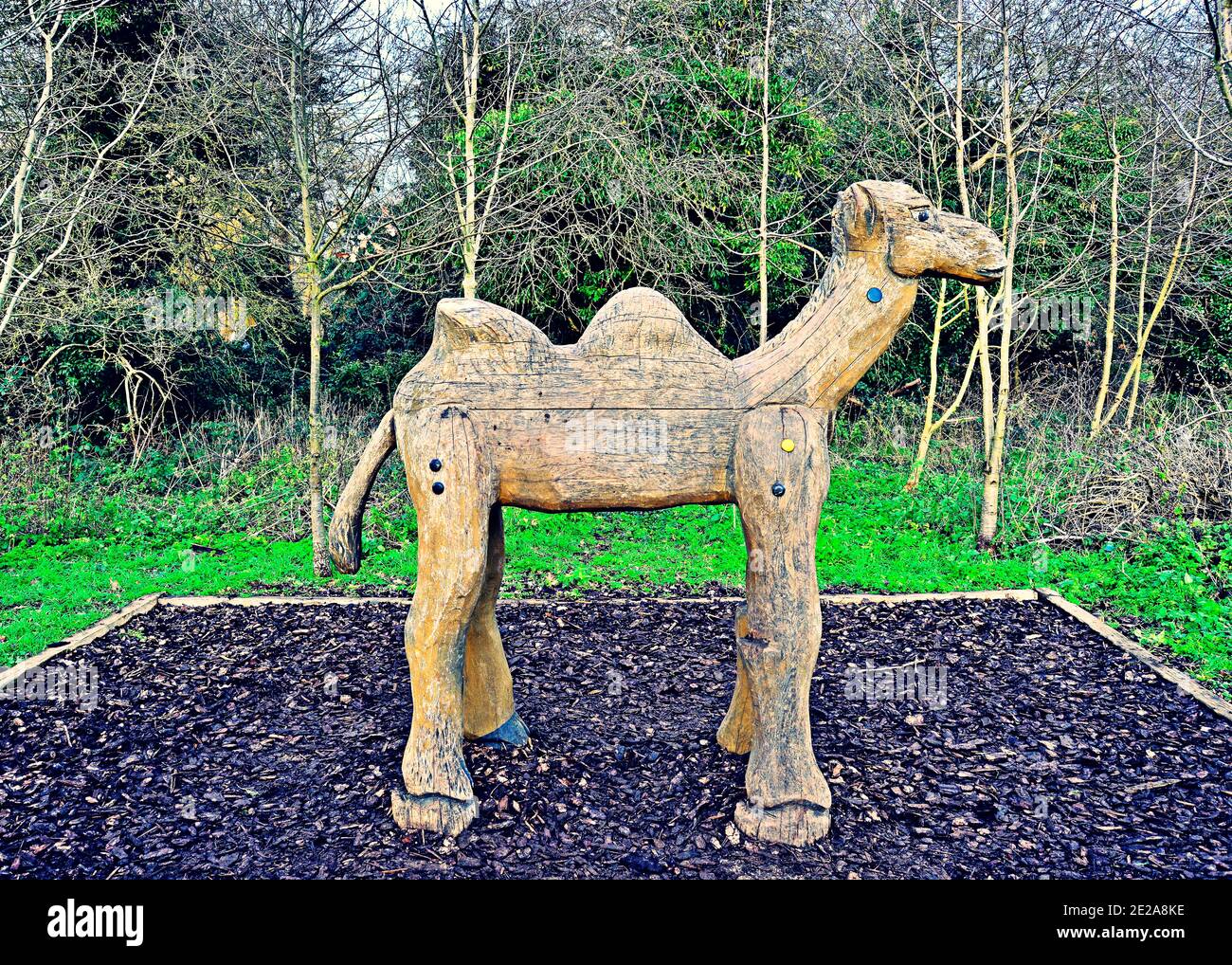 Wooden carved animal – camel Stock Photo - Alamy