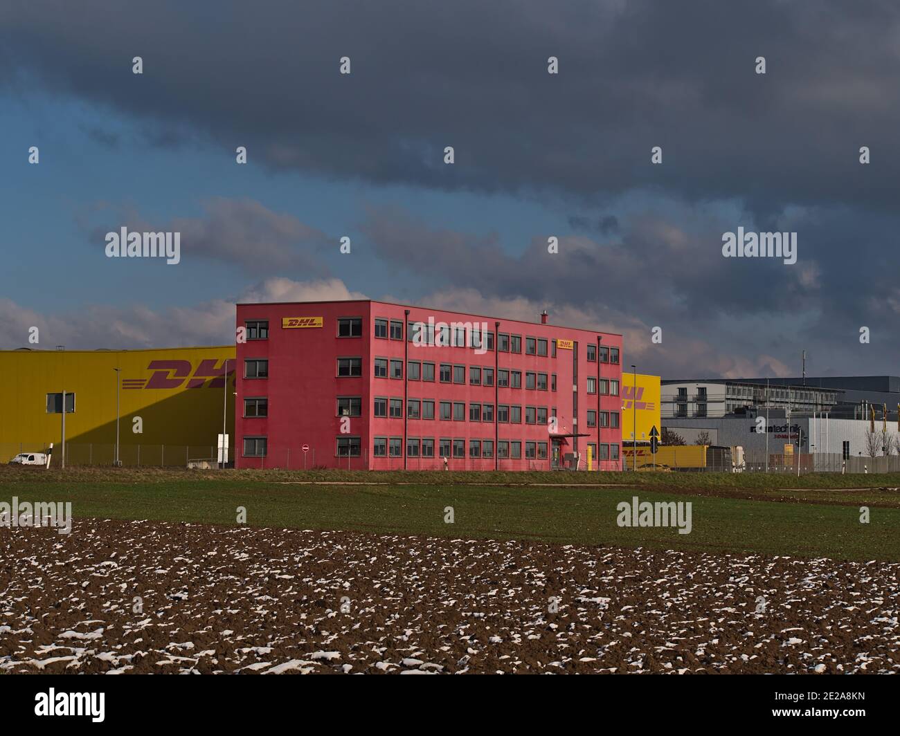 Ostfildern, Germany - 01-10-2021: Logistics center of DHL Global ...