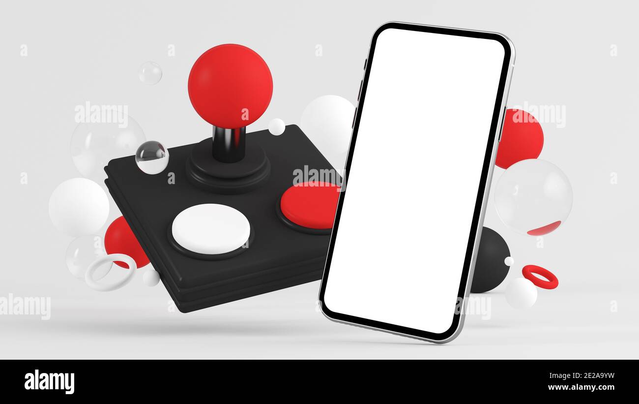 Mobile video game mock up concept 3d rendering Stock Photo - Alamy