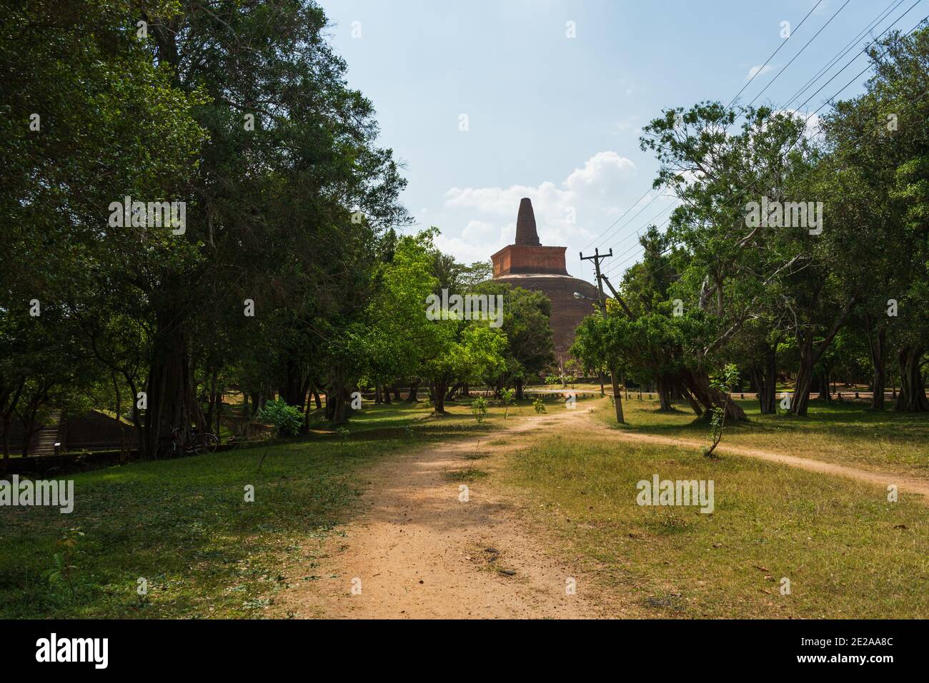 Giant red brick stupa of Abayagiri Monastery. Anuradhapura in cultural ...