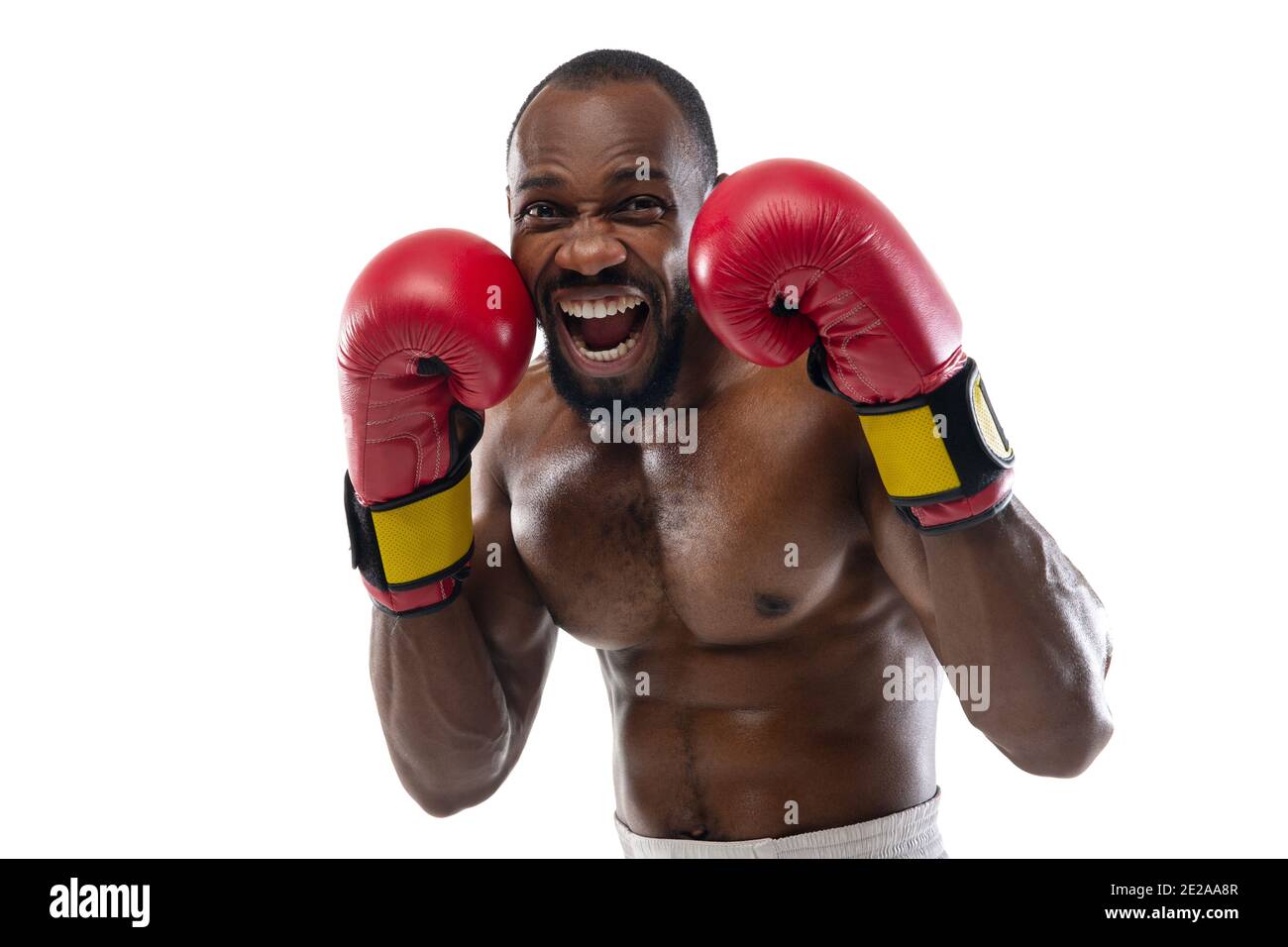 Laughting. Funny, bright emotions of professional african-american ...