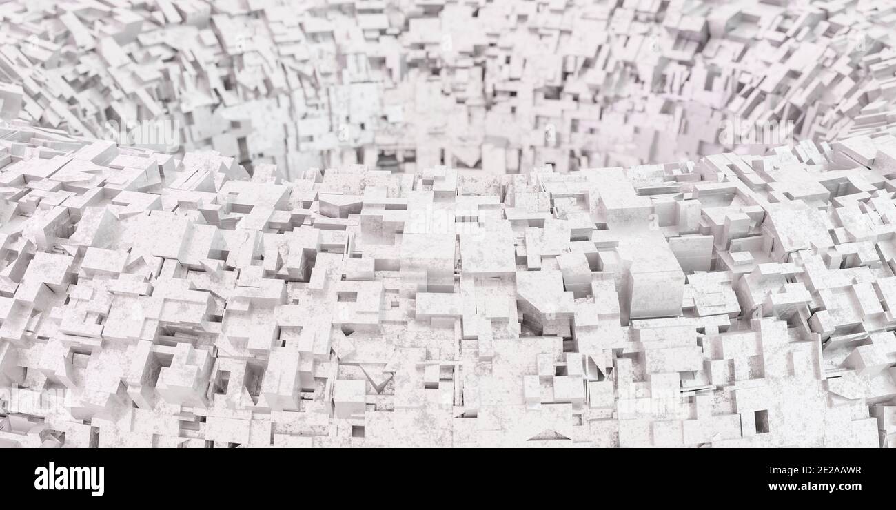 abstract white cubic technology surface 3d render illustration Stock ...