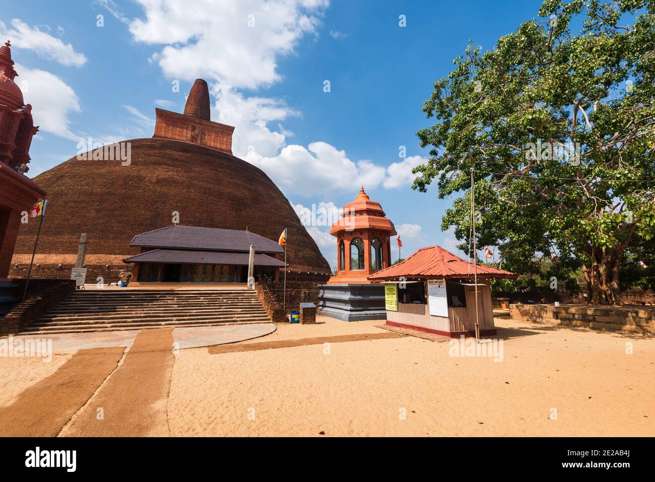 Giant red brick stupa of Abayagiri Monastery. Anuradhapura in cultural ...