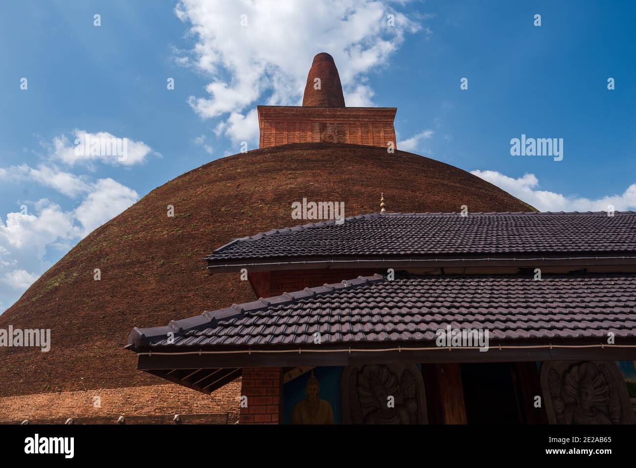 Giant red brick stupa of Abayagiri Monastery. Anuradhapura in cultural ...
