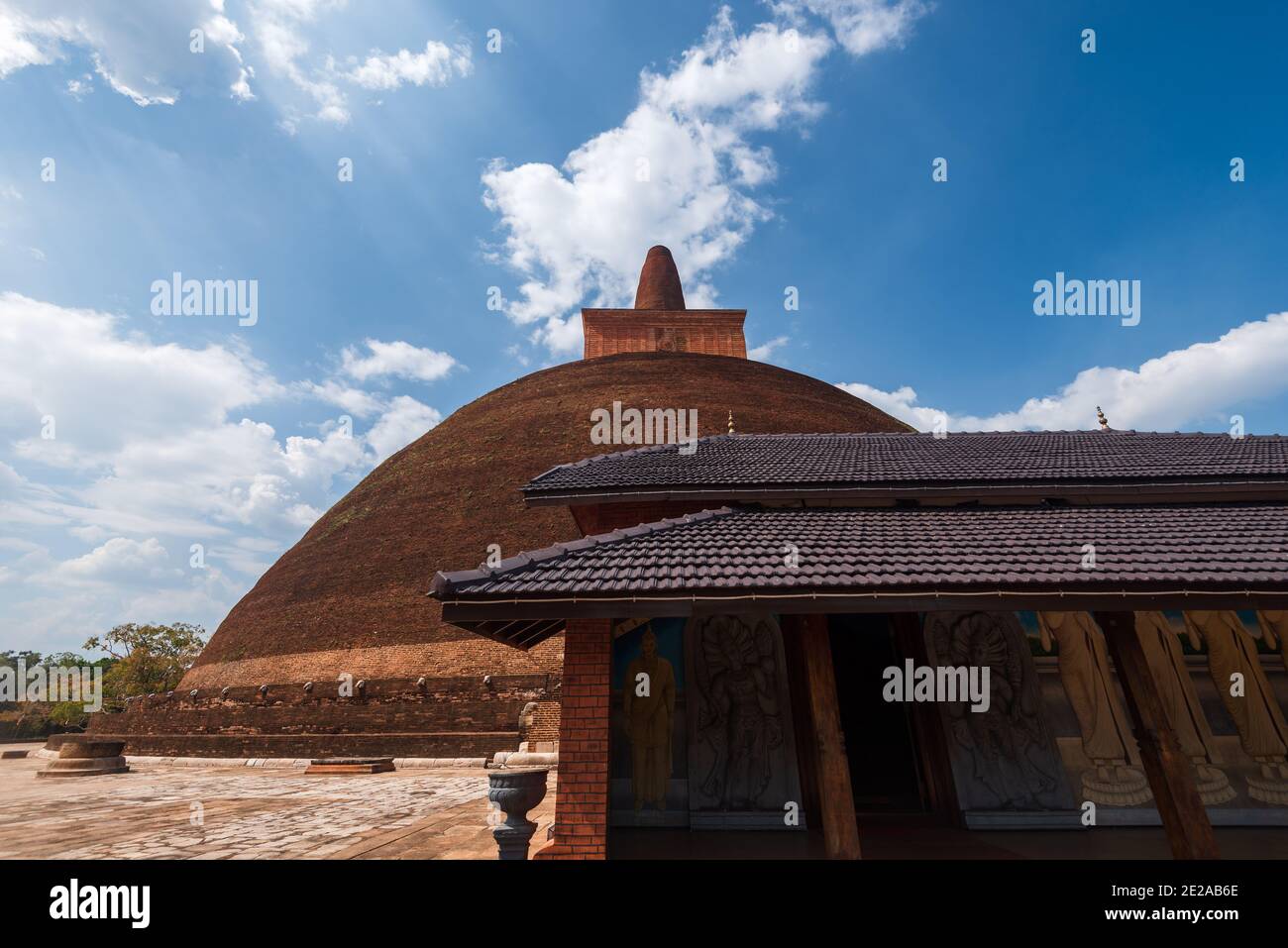 Giant red brick stupa of Abayagiri Monastery. Anuradhapura in cultural ...