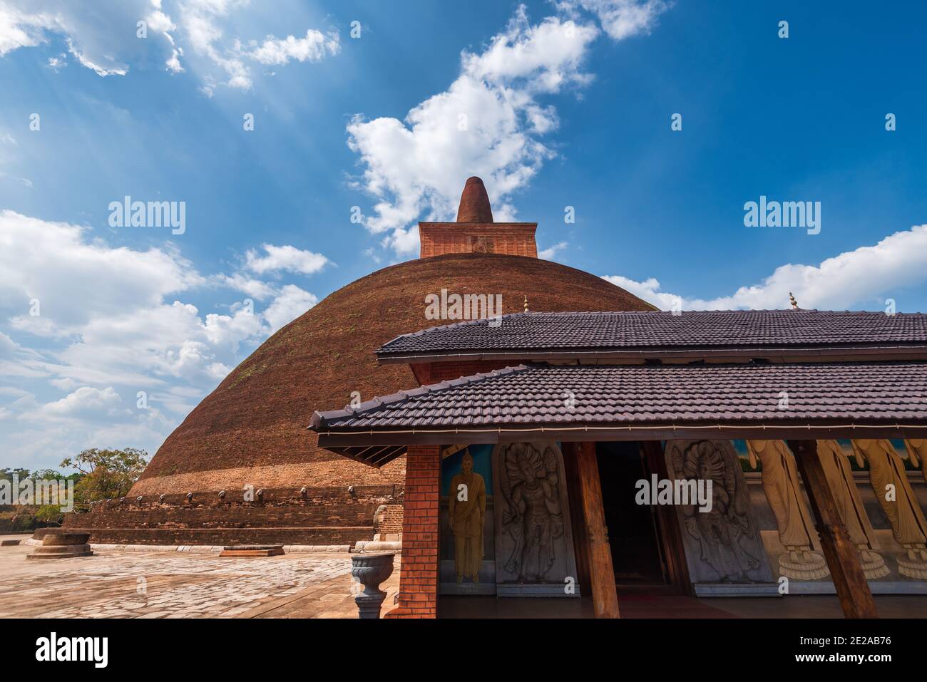 Giant red brick stupa of Abayagiri Monastery. Anuradhapura in cultural ...