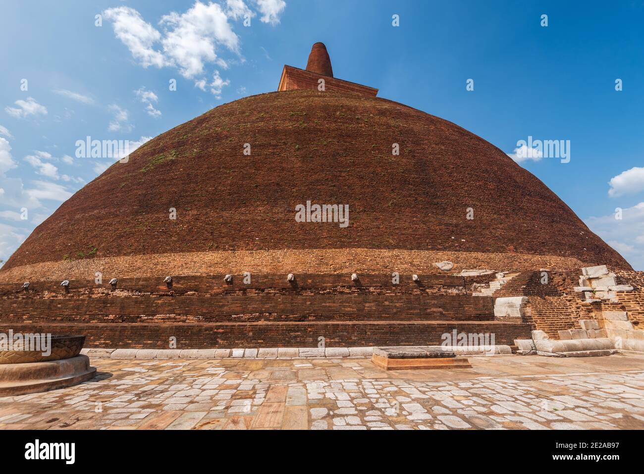 Giant red brick stupa of Abayagiri Monastery. Anuradhapura in cultural ...