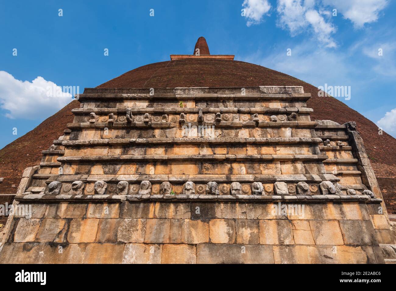 Giant red brick stupa of Abayagiri Monastery. Anuradhapura in cultural ...