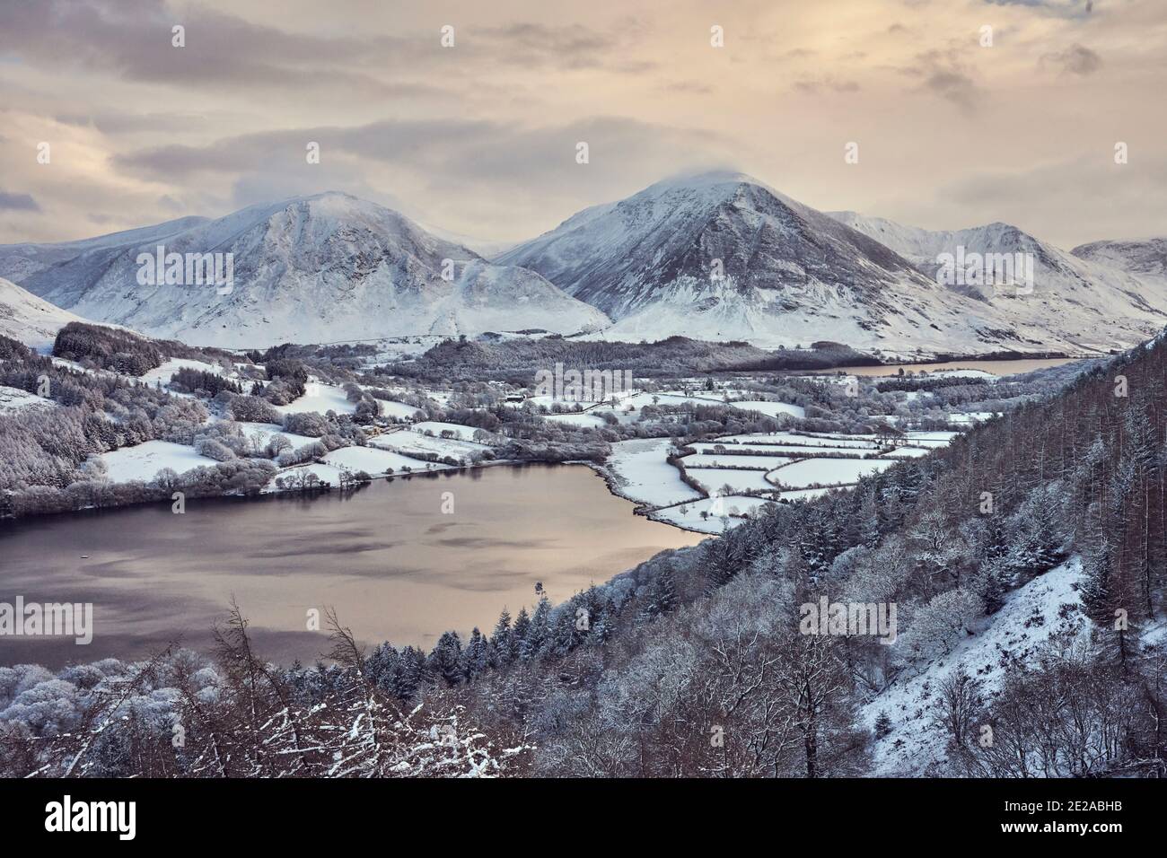Looking across to Loweswater, with Crummock Water and Grasmoor beyond ...