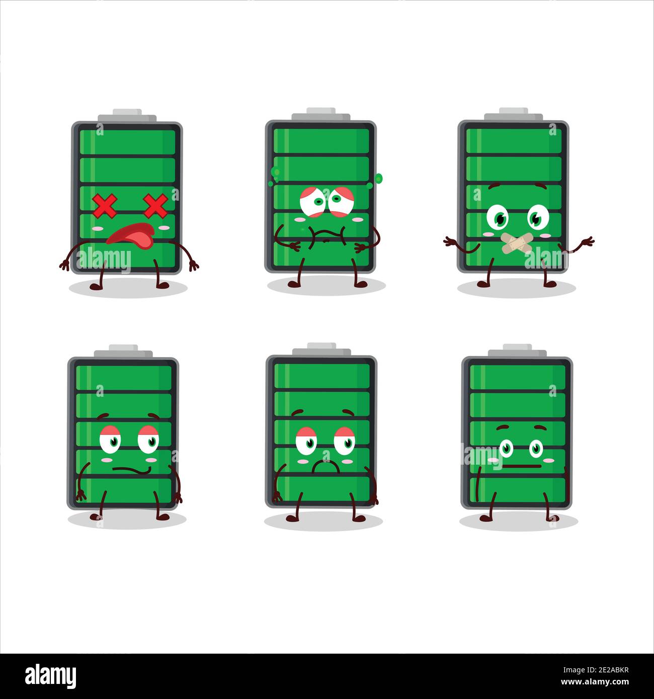 Fully charge battery cartoon character with nope expression. Vector ...