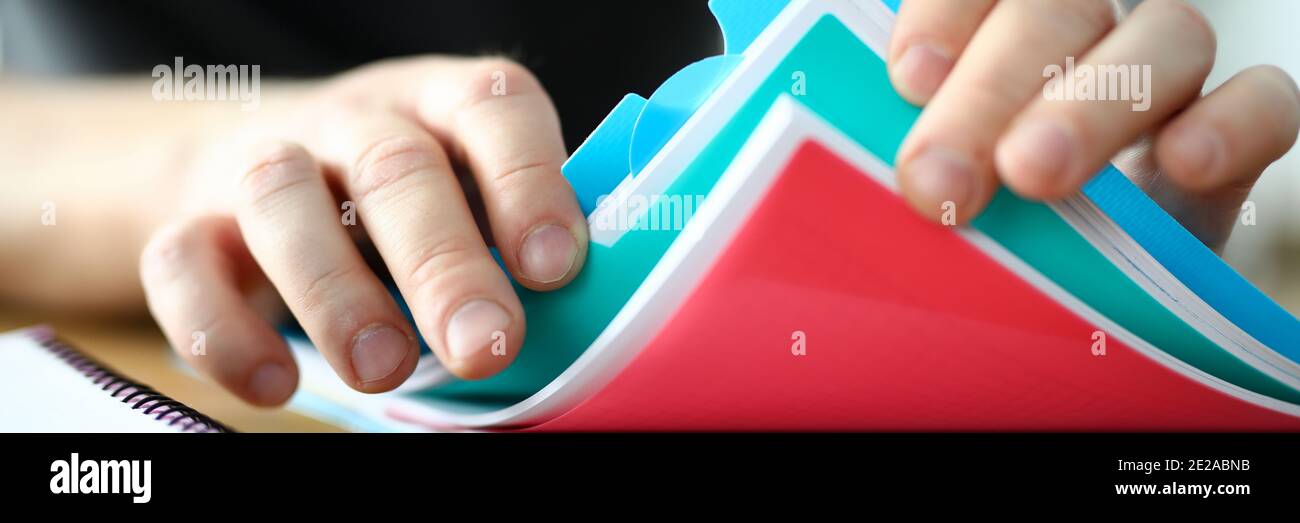 Person and important papers on table Stock Photo - Alamy