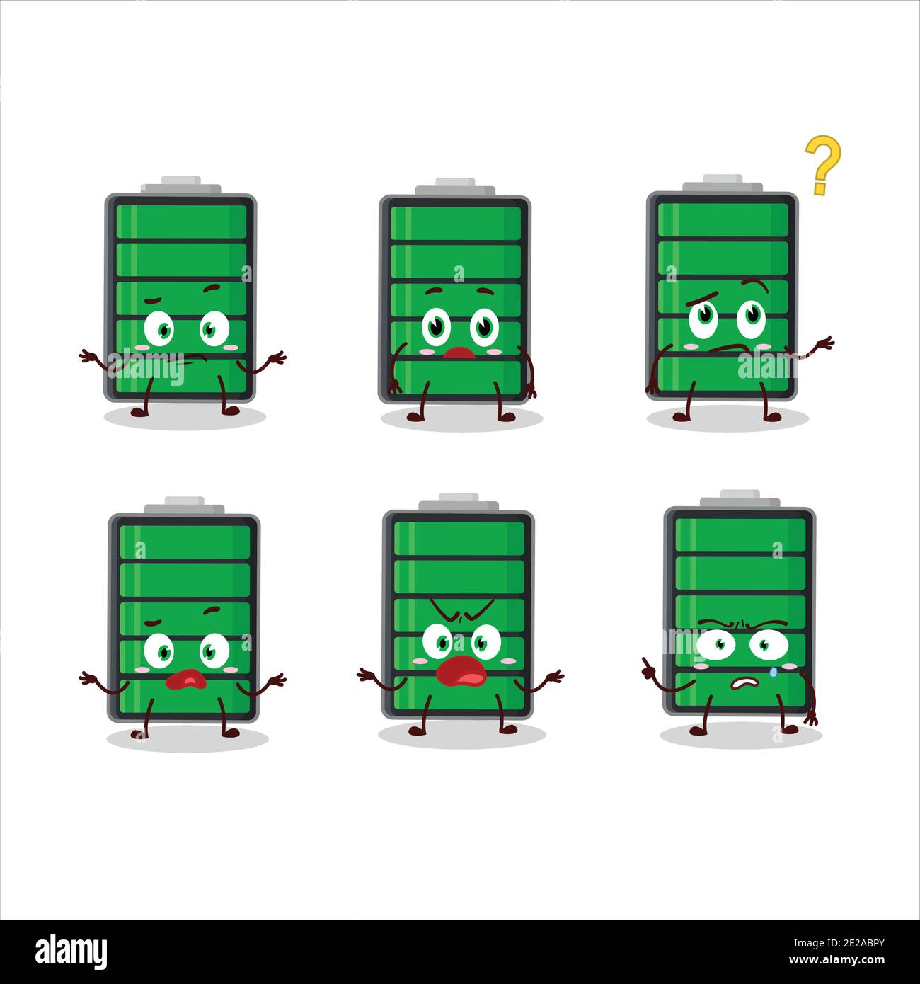 Cartoon character of fully charge battery with what expression. Vector ...