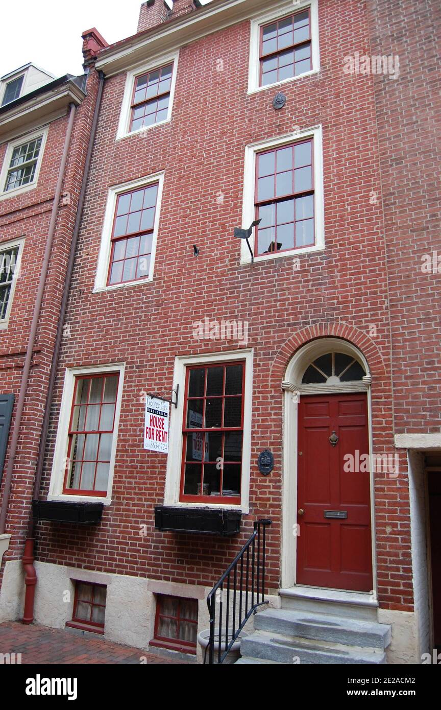 Colonial house Philadelphia United States of America Stock Photo - Alamy