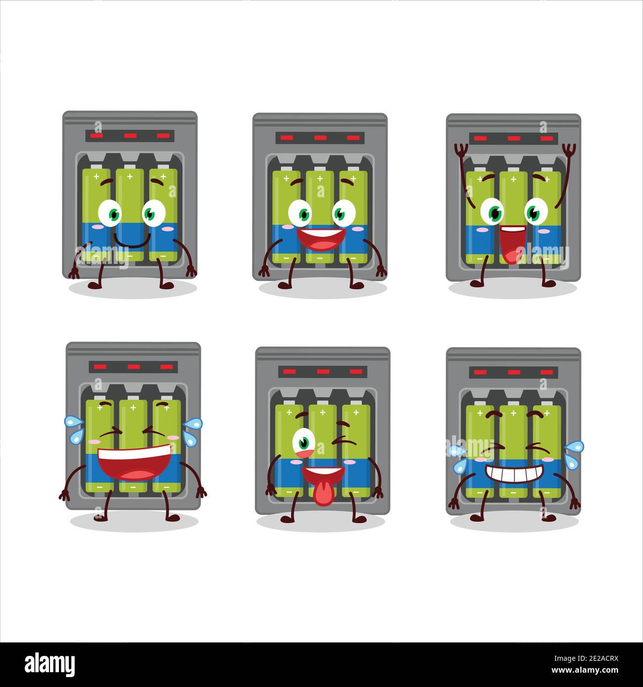 Cartoon character of electric battery charge with smile expression ...