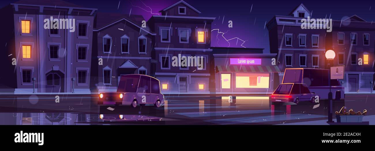 Illustration cartoon road going town hi-res stock photography and ...