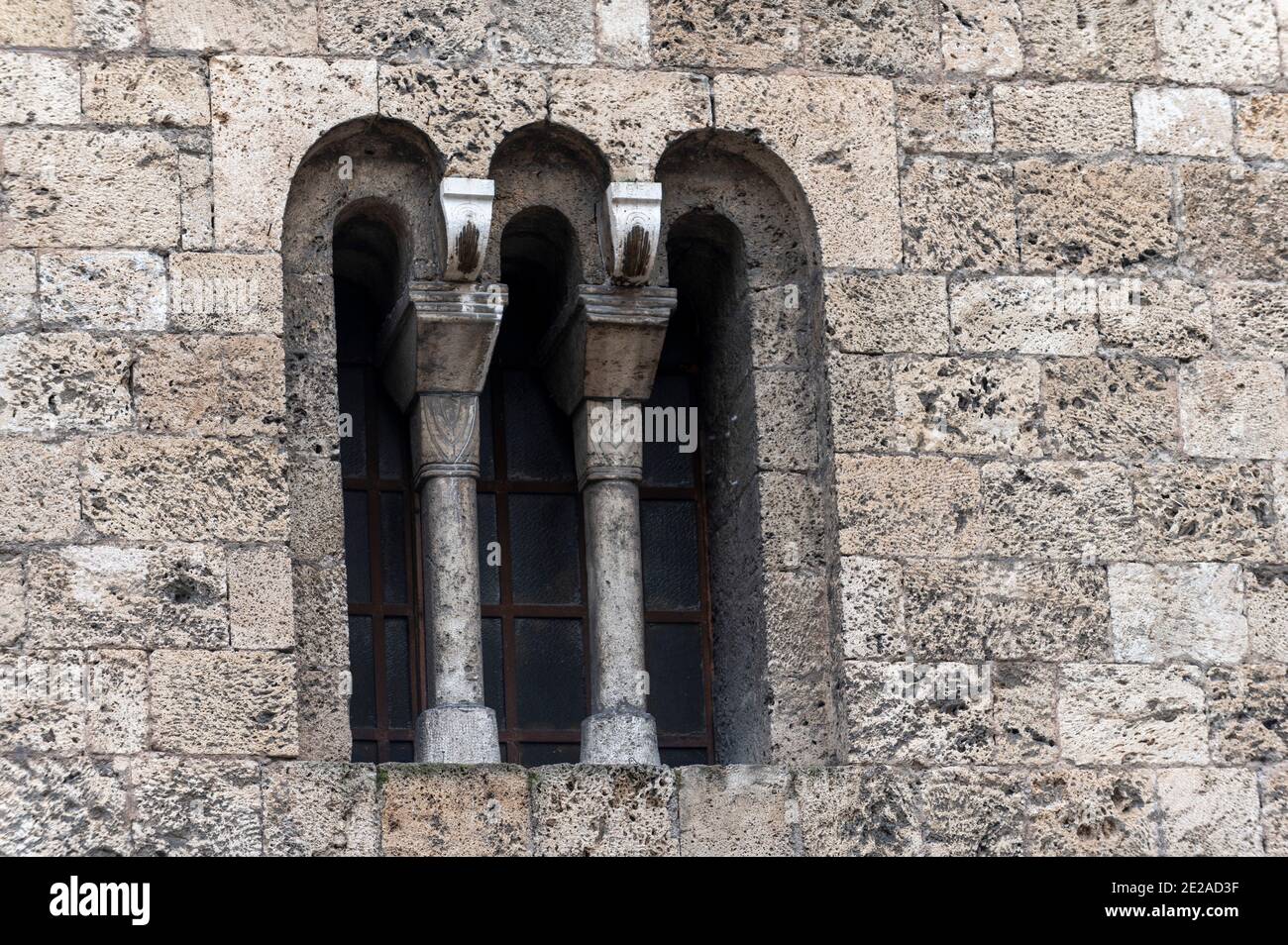 architectural detail of a church window in Terni Stock Photo - Alamy
