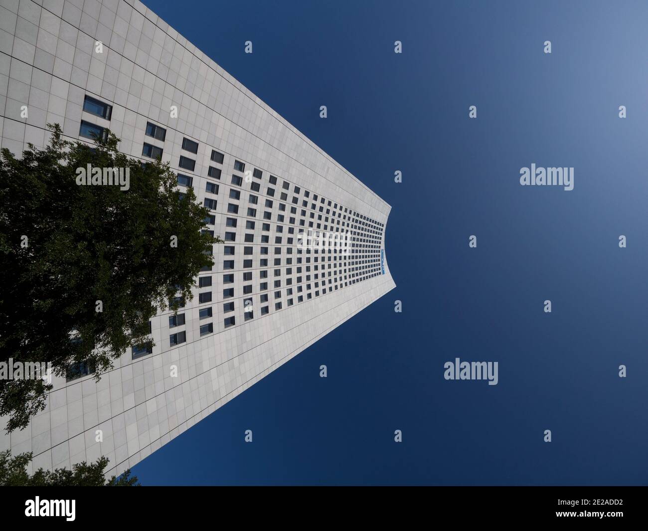 Panorama view of skyscraper building City-Hochhaus Uniriese ...