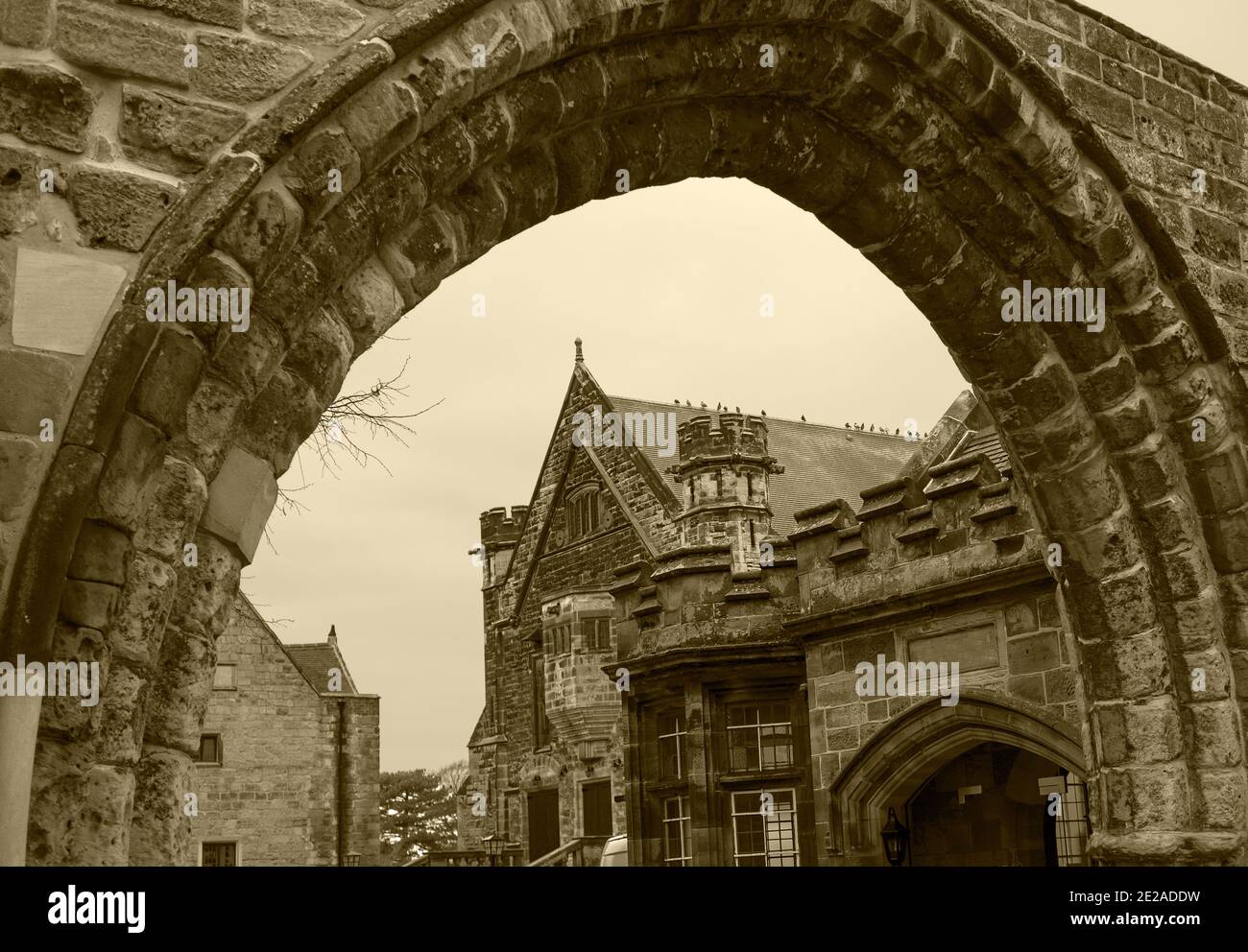 Old stone arched wall entrance Stock Photo - Alamy