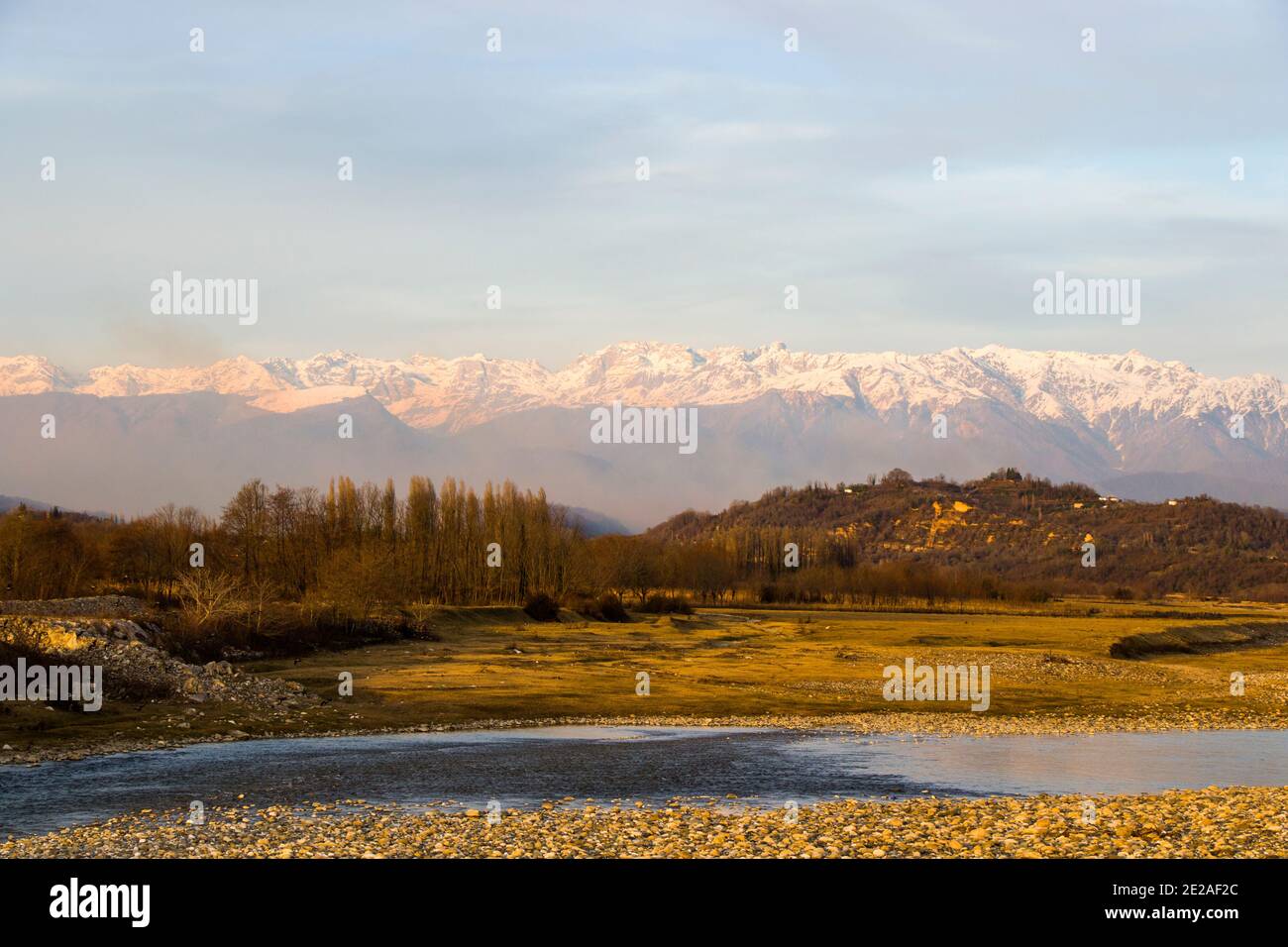 River landscape and view, daylight and outdoor, nature background in ...