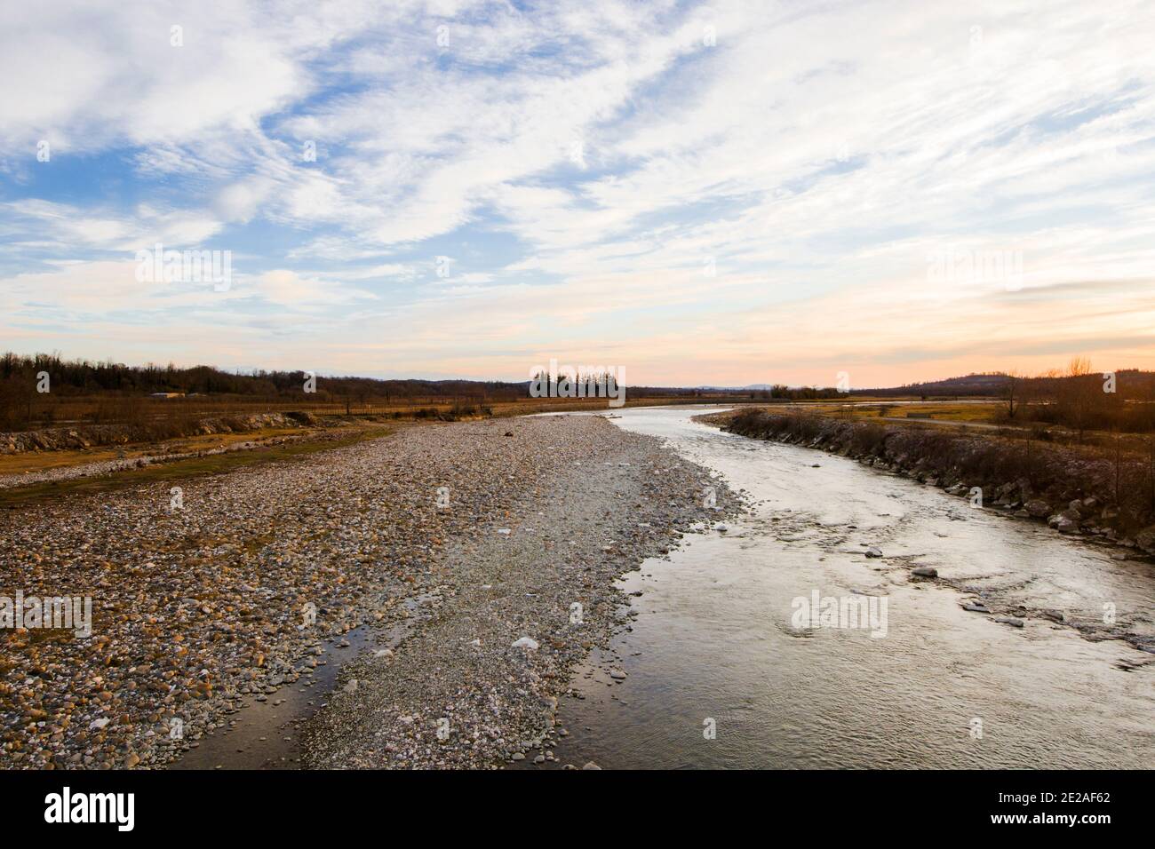 River landscape and view during sunset, daylight and outdoor, nature ...