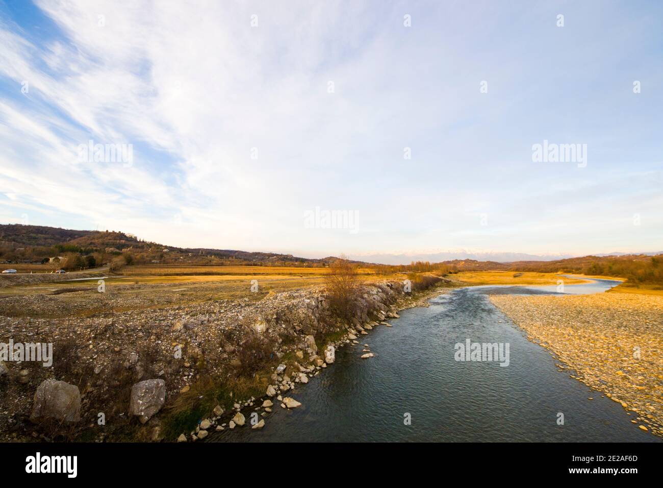 River landscape and view, daylight and outdoor, nature background in ...