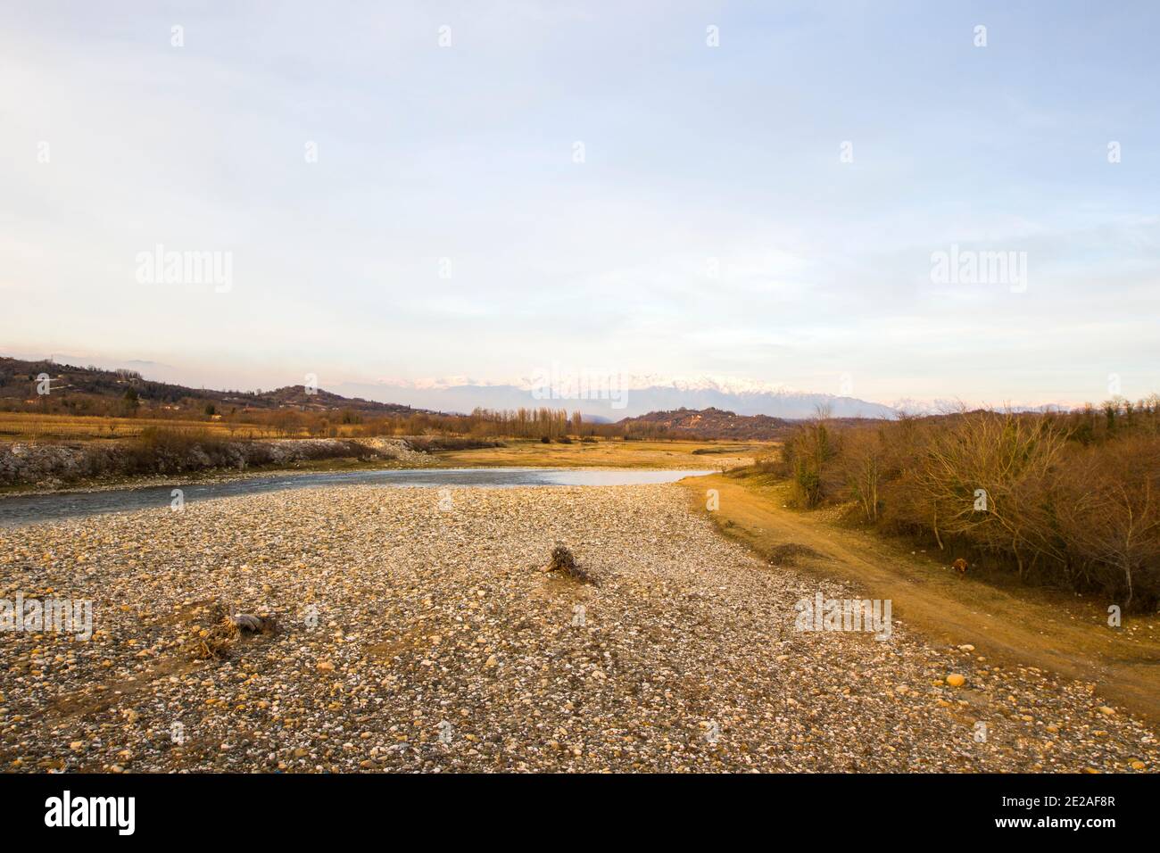 River landscape and view during sunset, daylight and outdoor, nature ...