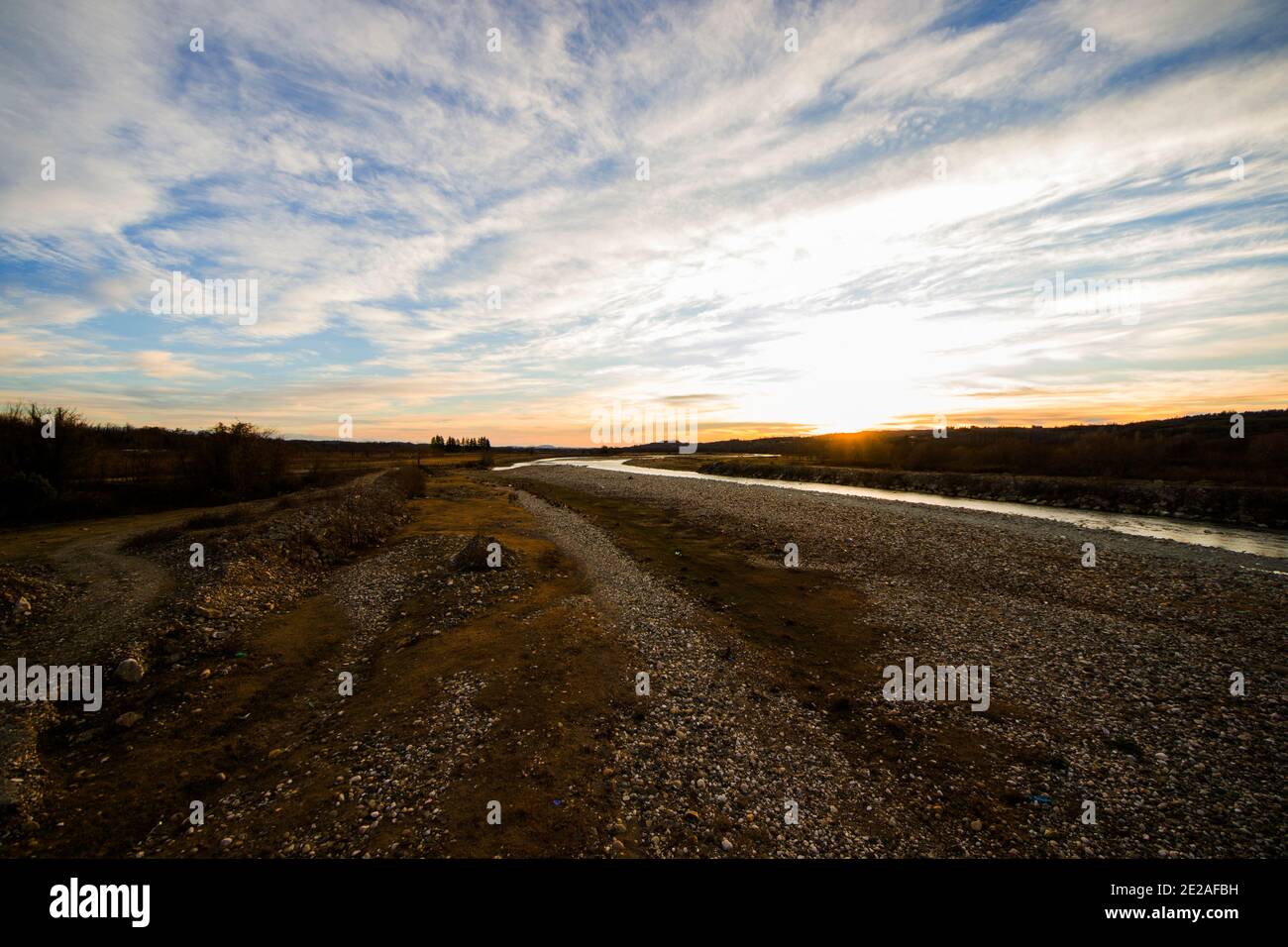 River landscape and view during sunset, daylight and outdoor, nature ...