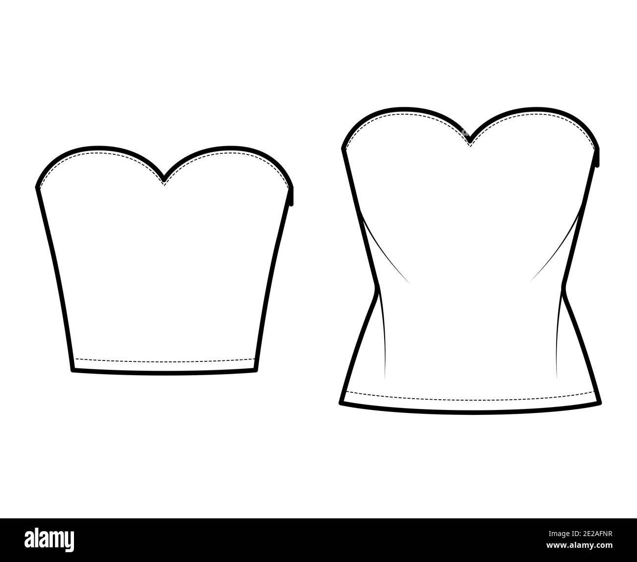 Strapless crop top Stock Vector Images - Alamy