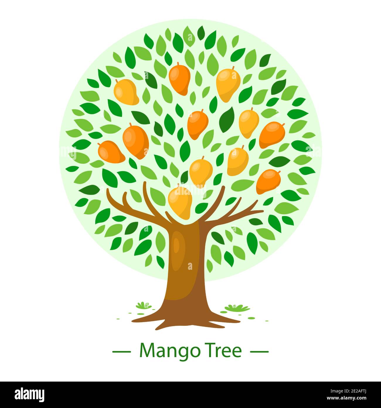 Mango tree in flat design Vector illustration Stock Vector Image & Art ...