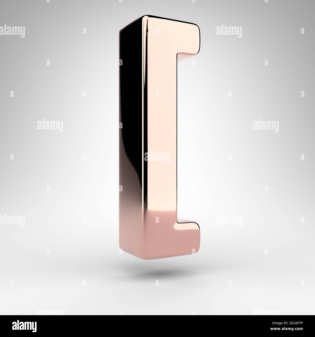 Left square bracket symbol on white background. Rose gold 3D rendered ...
