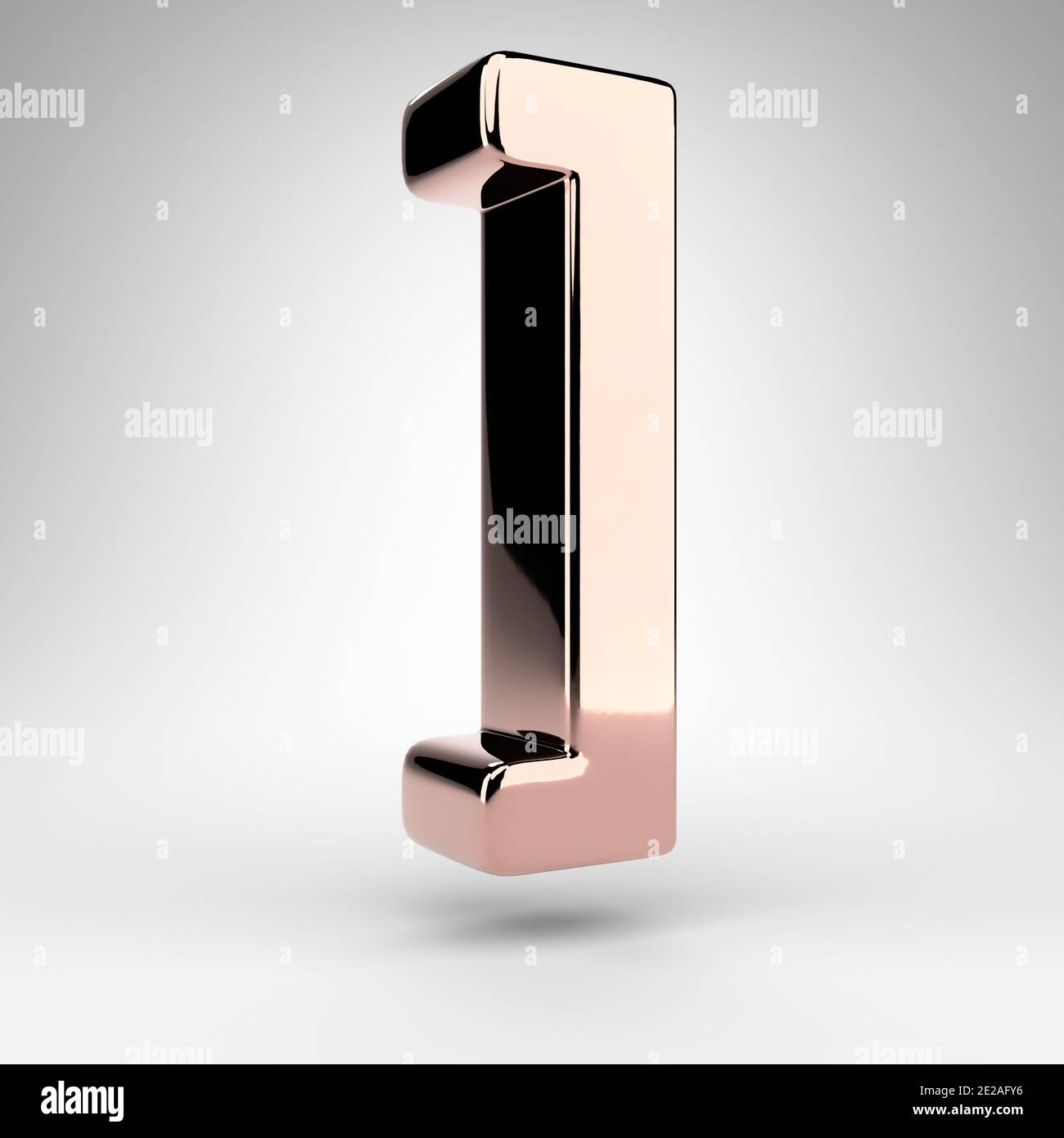 Right square bracket symbol on white background. Rose gold 3D rendered ...