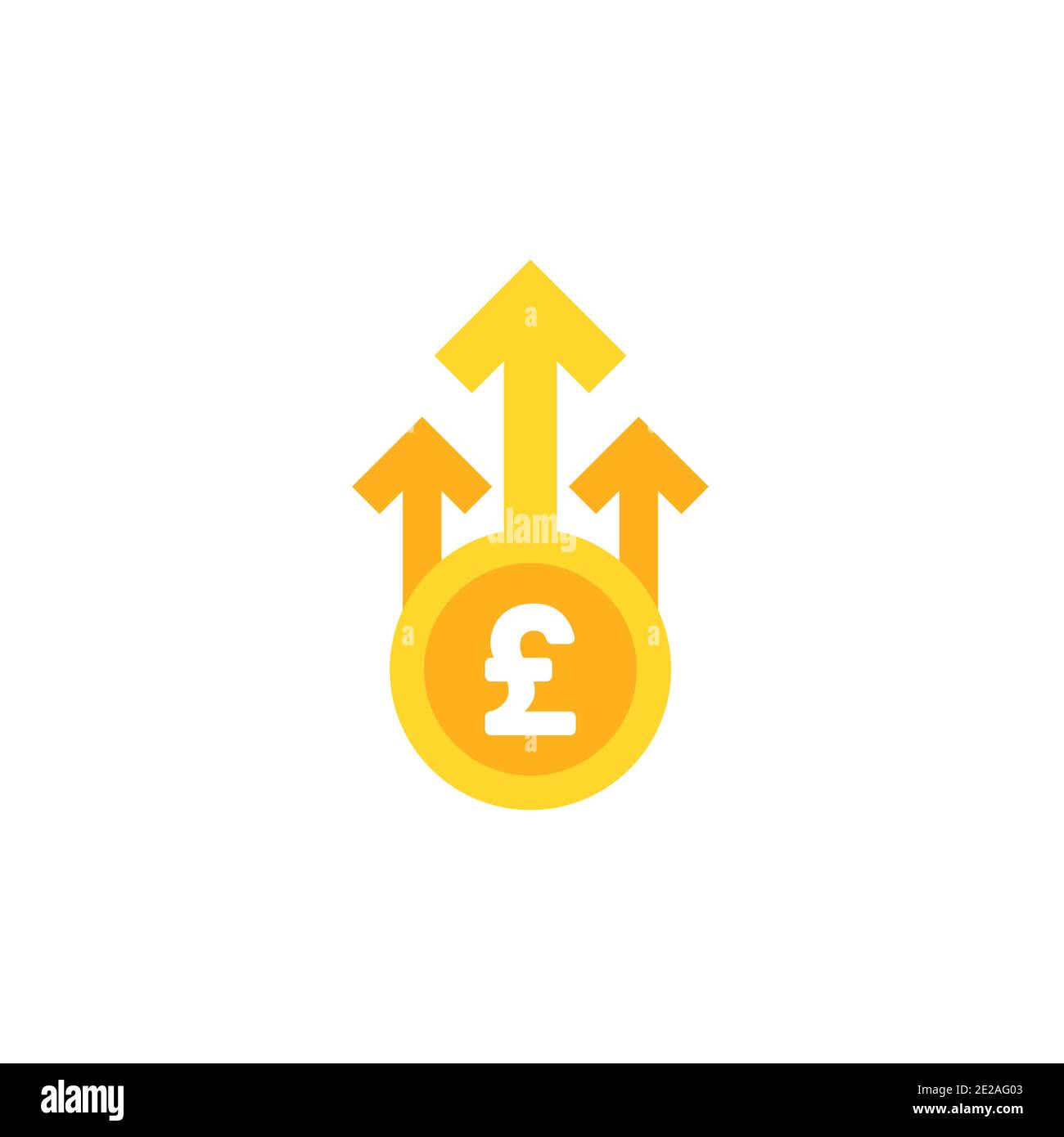 pound sterling growth vector icon. gold korean won coin with three up ...