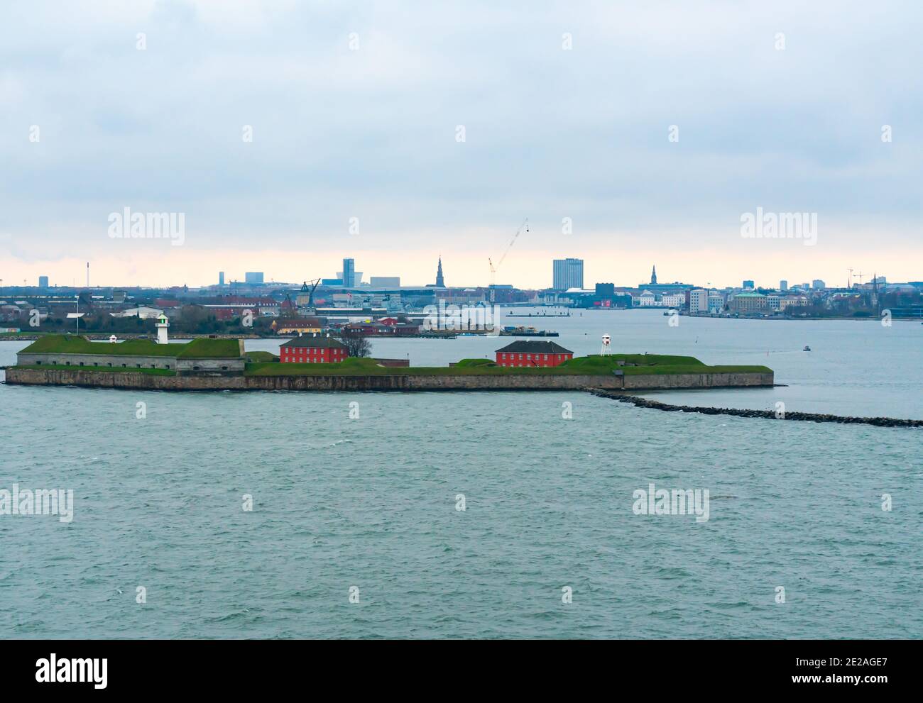 The Trekroner fortress island at the entrance of the port of Copenhagen ...