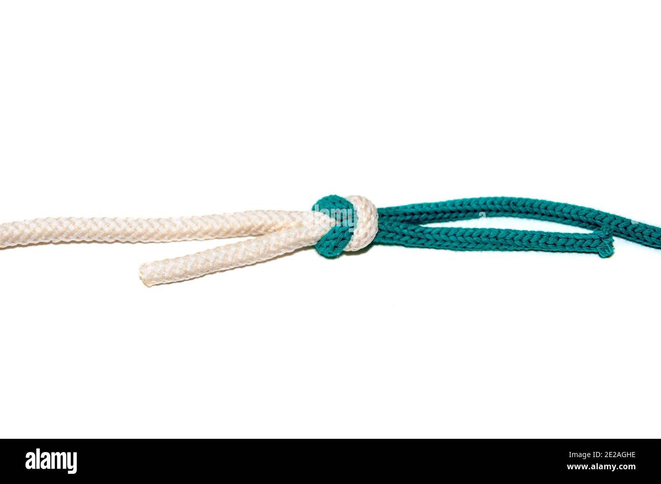 The Reef (Square) Knot on white background a Binder Knot is easy tied ...