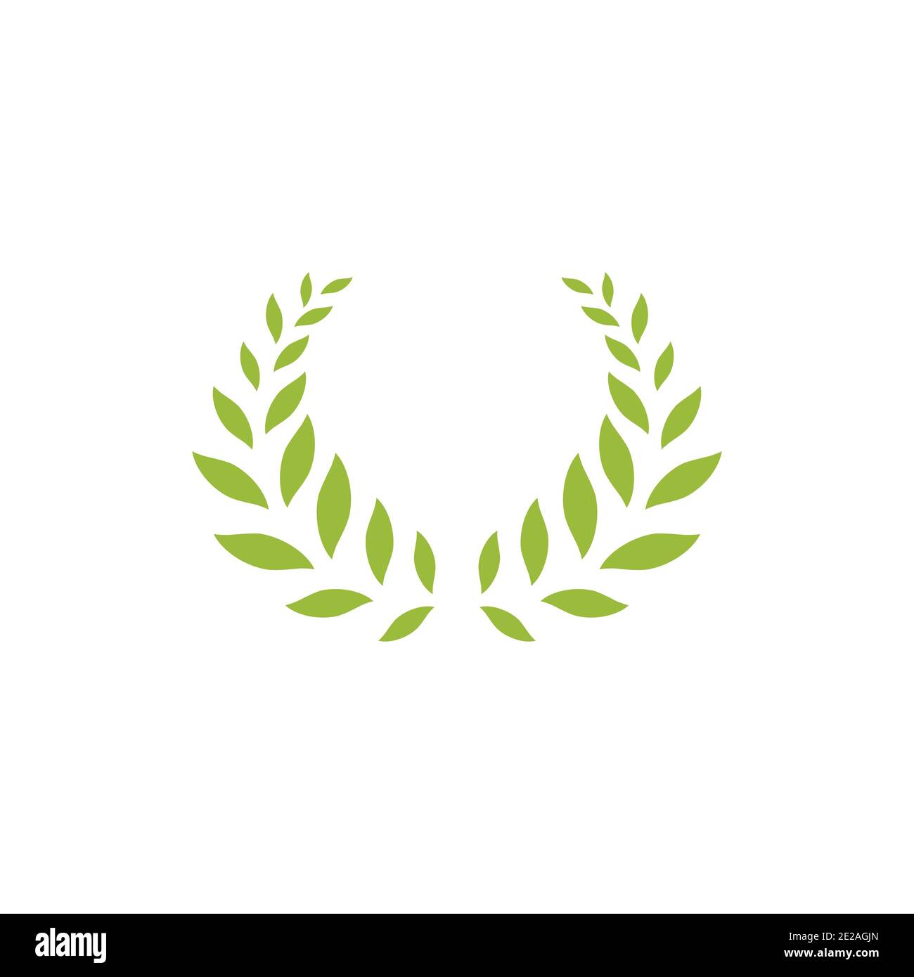 Green Laurel Wreath Icon. Vector Flat illustrationisolated on white ...