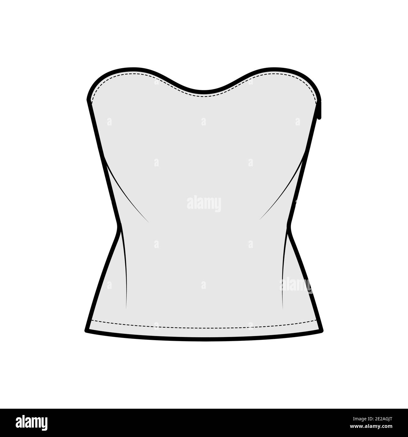 Strapless crop top Stock Vector Images - Alamy