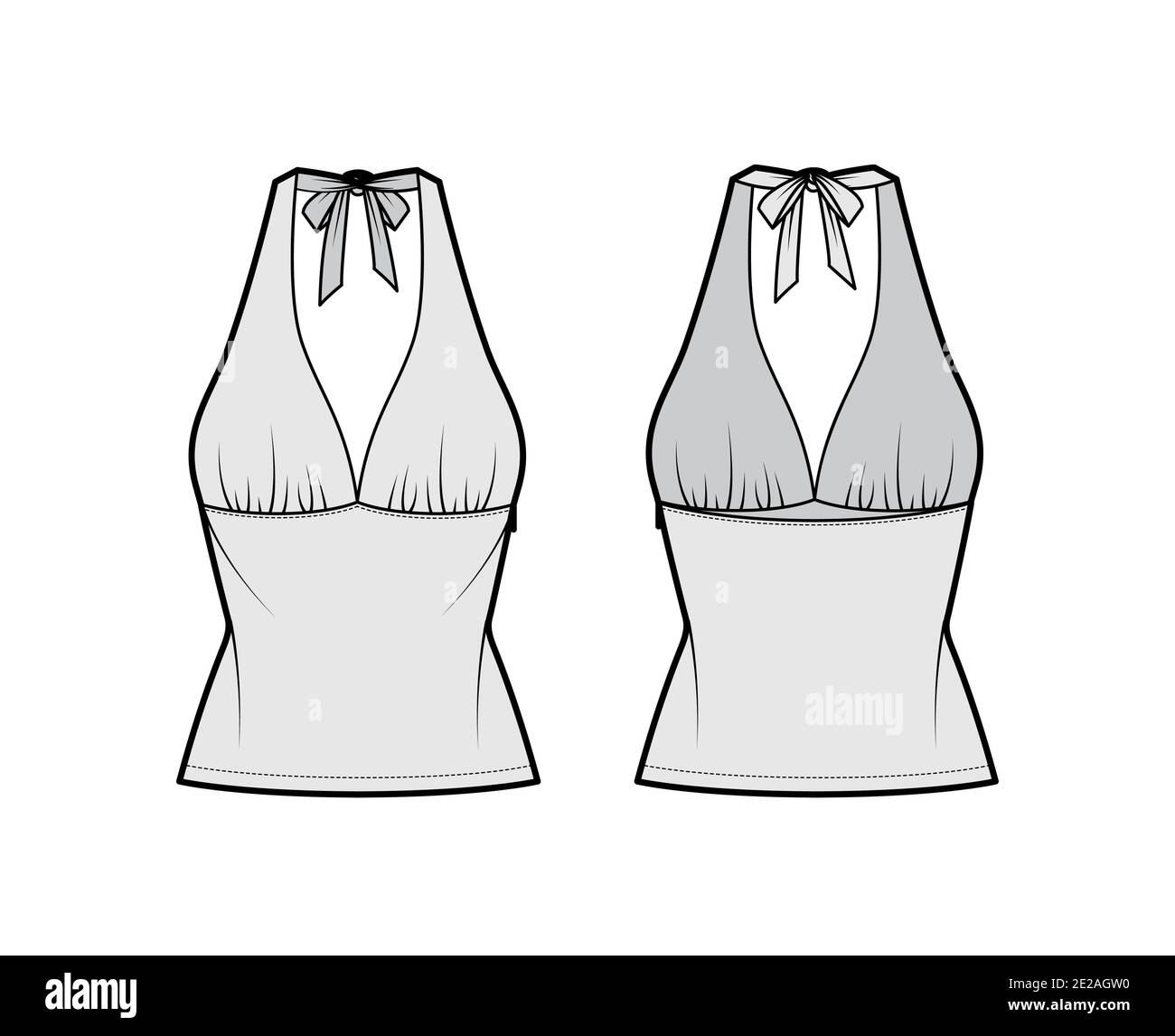 Black halter top Stock Vector Images - Alamy