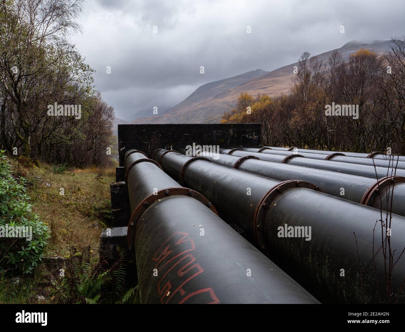 Pipework carrying water from Blackwater Dam to Kinlochleven ...