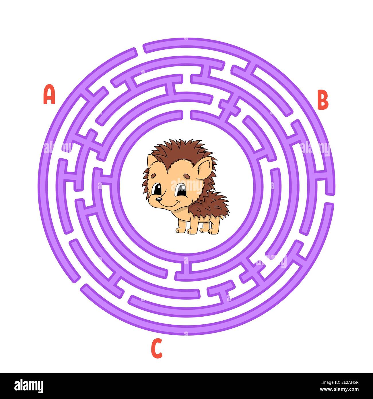 Circle maze. Game for kids. Puzzle for children. Round labyrinth ...