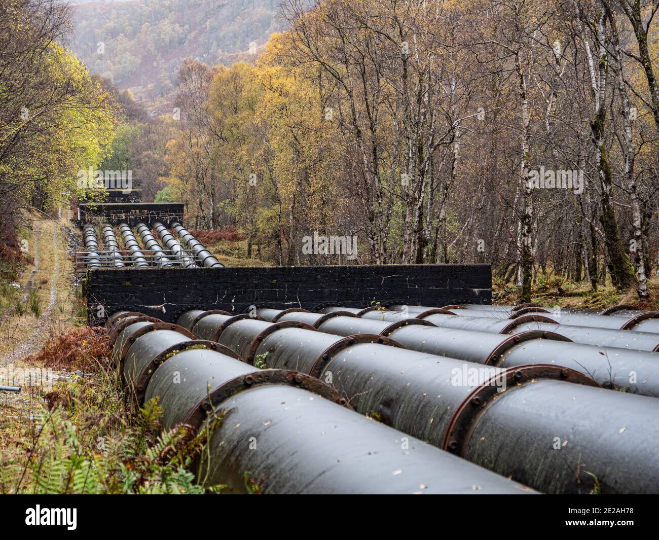 Pipework carrying water from Blackwater Dam to Kinlochleven ...