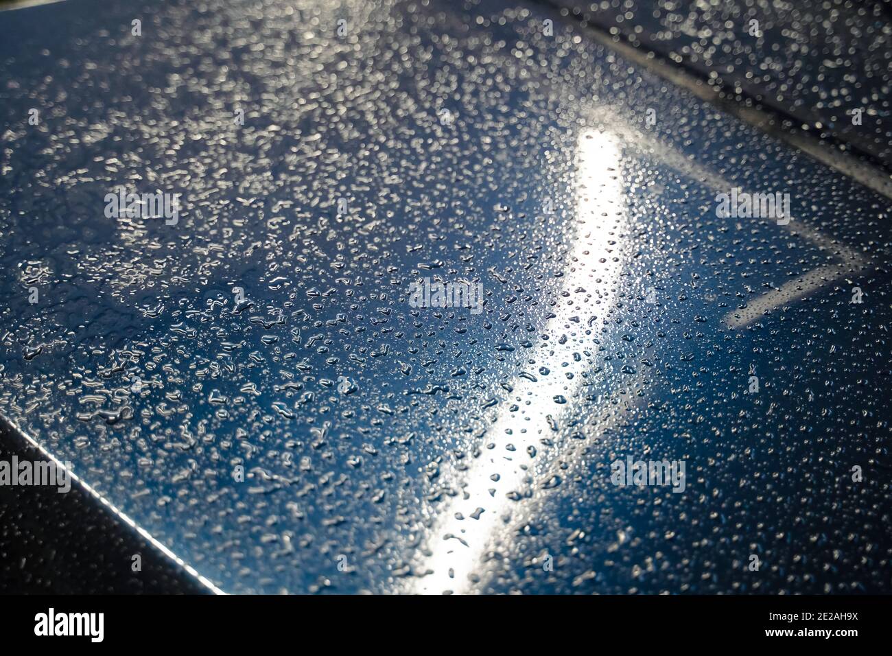 Water drop on the paintwork of the car body Stock Photo - Alamy