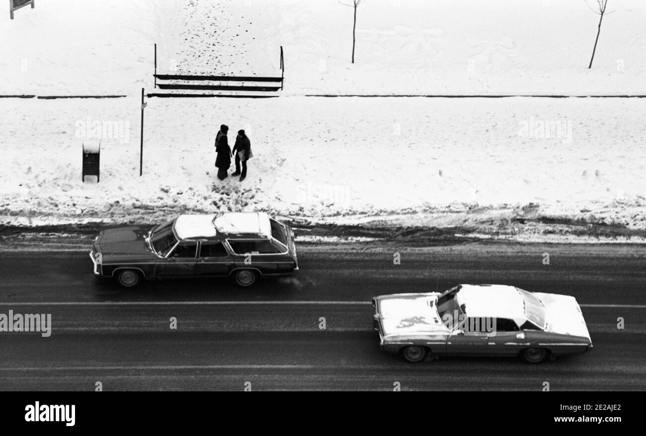 Street scene. Snow. Philadelphia, USA, 1976 Stock Photo - Alamy