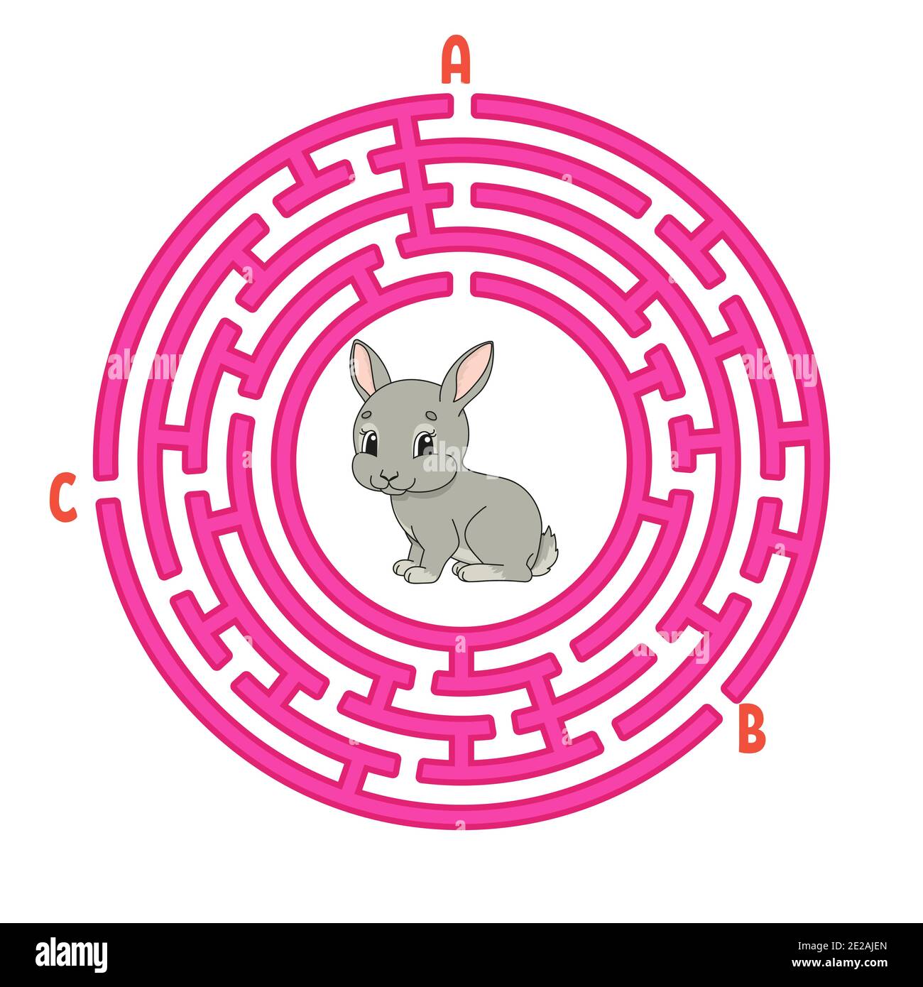 Circle maze. Game for kids. Puzzle for children. Round labyrinth ...