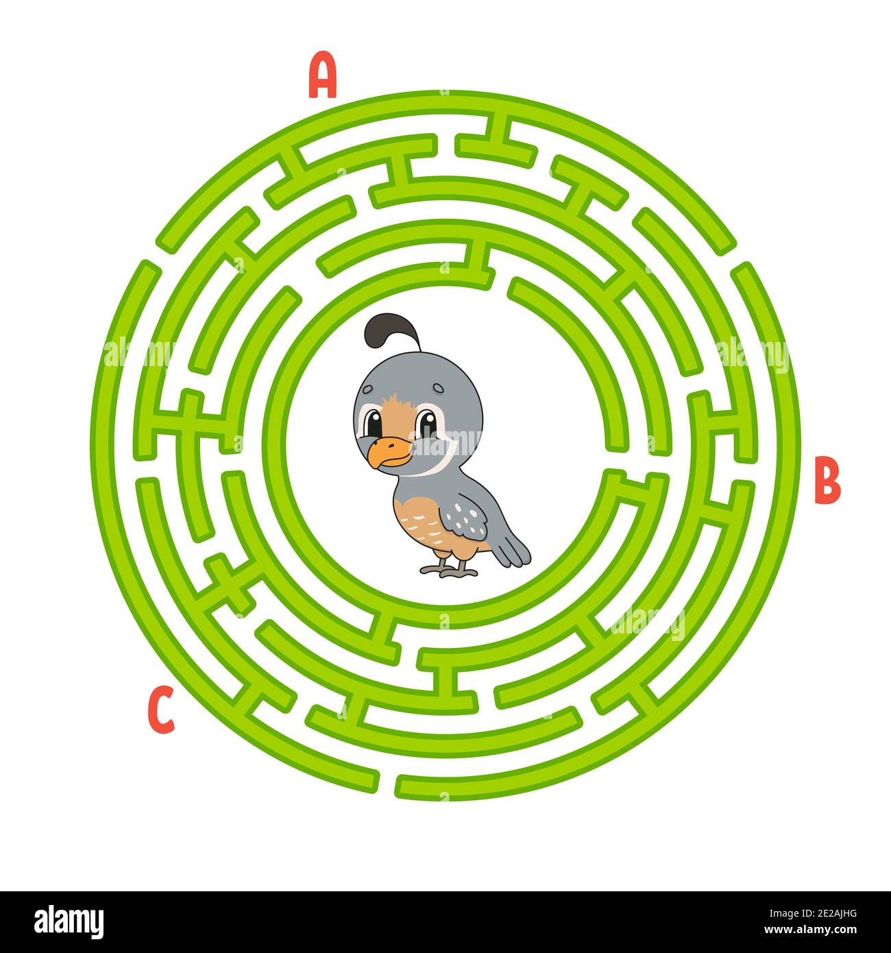 Circle maze. Game for kids. Puzzle for children. Round labyrinth ...