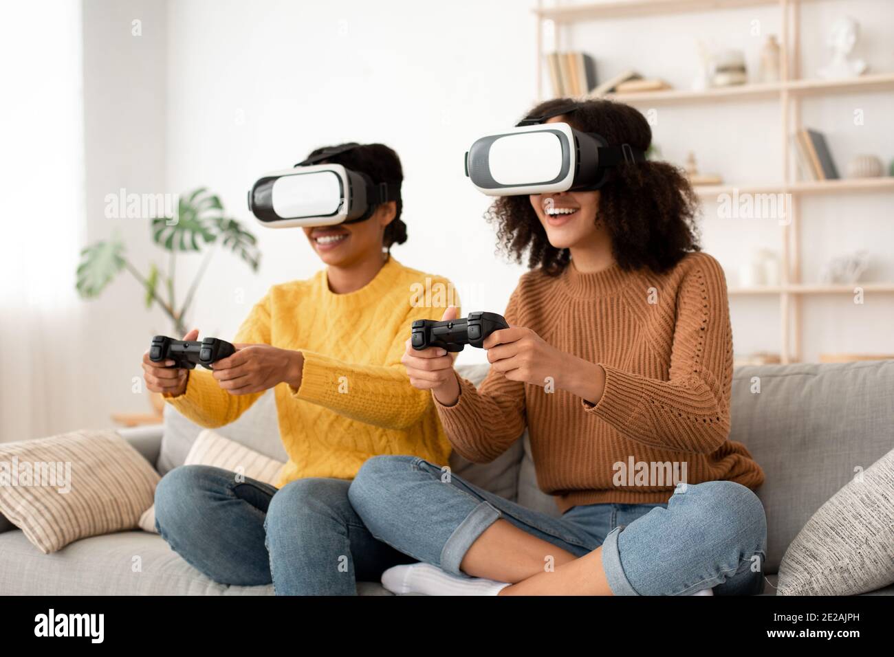 Fun with friends at home, virtual reality during self-isolation Stock ...