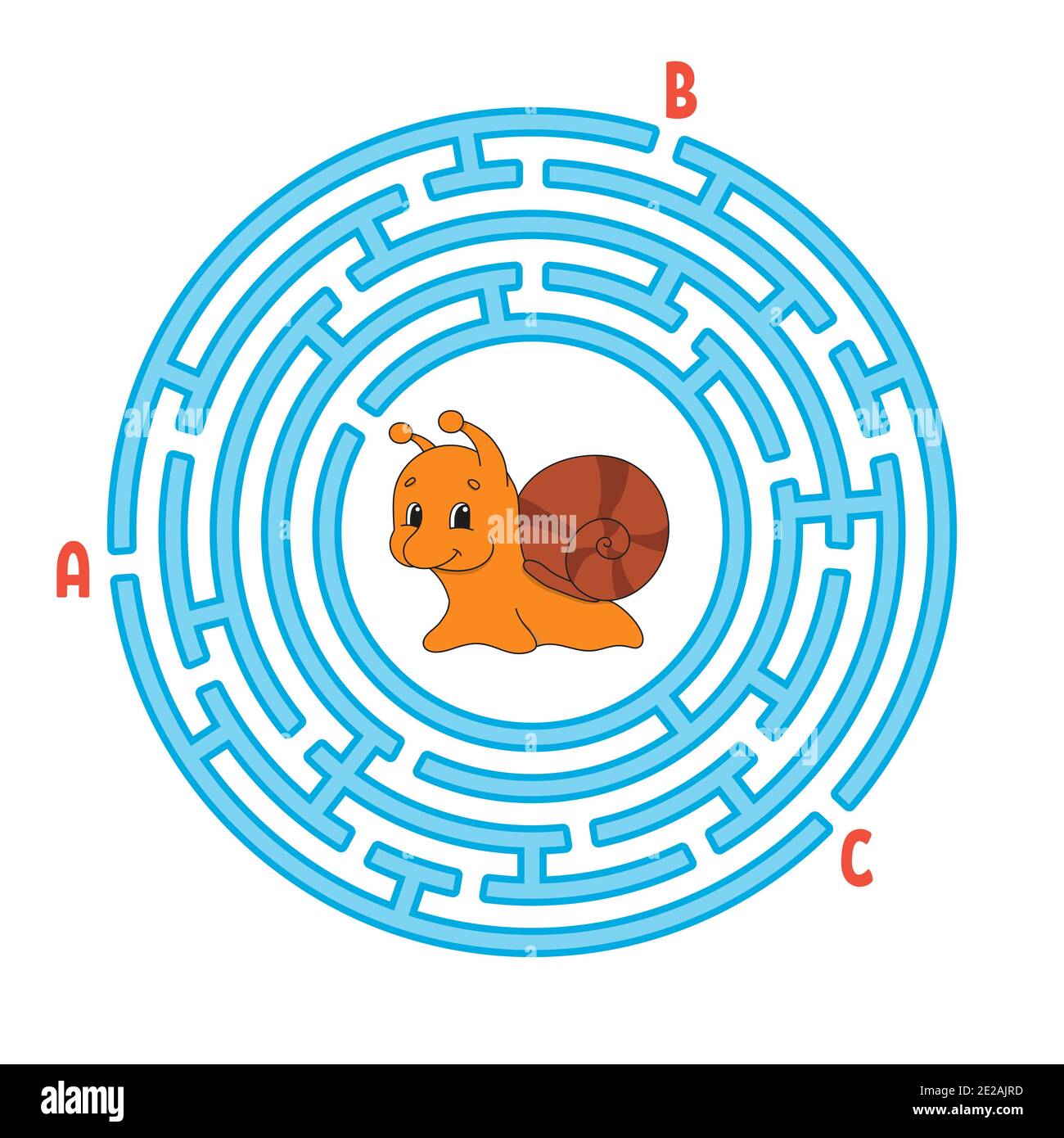 Circle maze. Game for kids. Puzzle for children. Round labyrinth ...