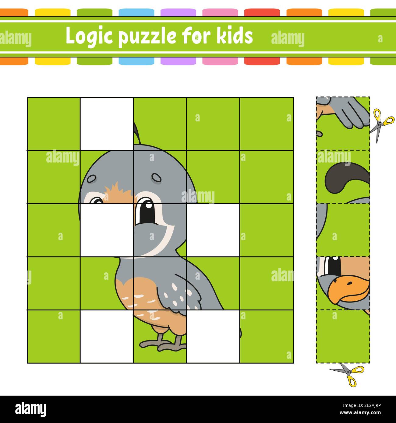 Logic puzzle for kids. Quail bird. Education developing worksheet ...